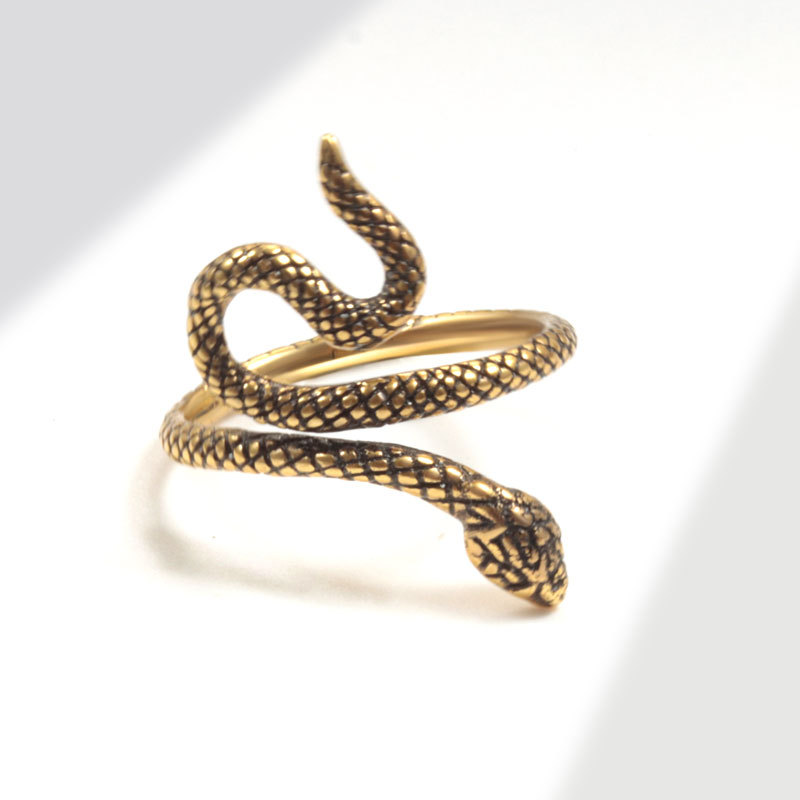 Retro Thai Silver Winding Snake Shaped Ring
