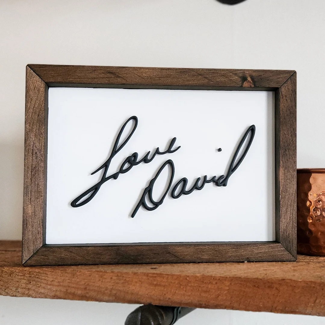 3D Custom Handwritten Wooden Sign
