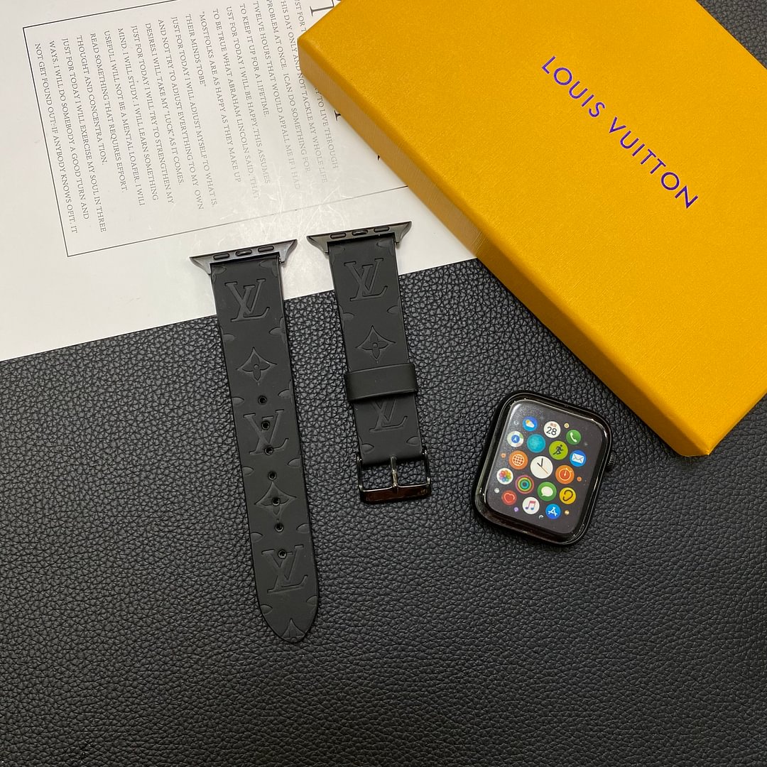 Louis Vuitton Official LV Black Genuine Leather Replacement Strap for ...