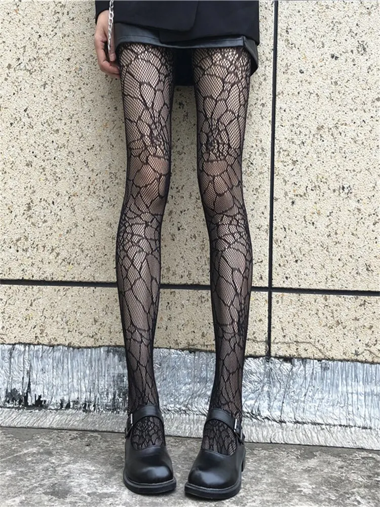 Churchf Spider Web Tights Socks Tights 2022 E-girl Gothic Grunge See ...