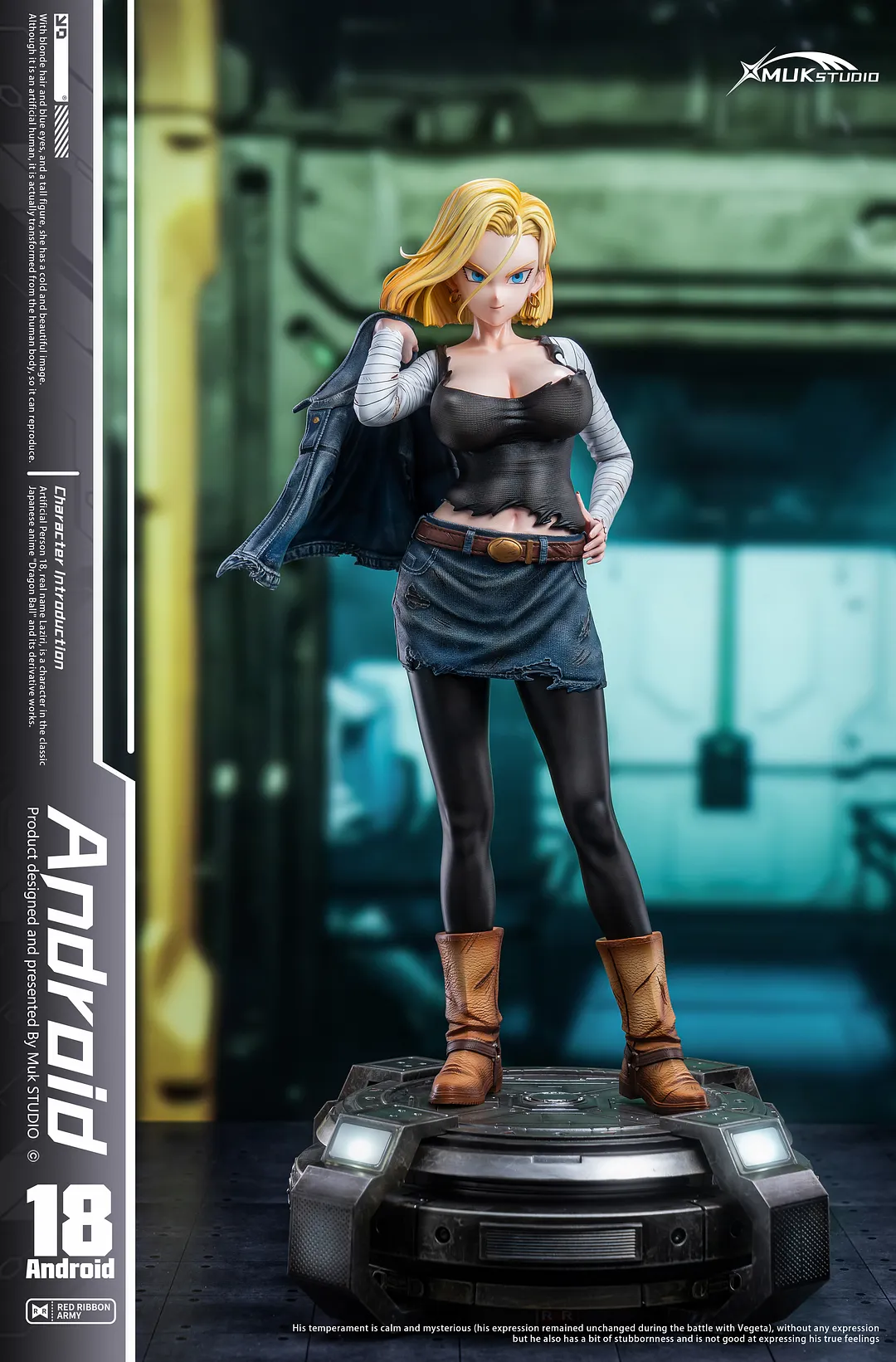 1/4 Scale Android 18 with LED - Dragon Ball Resin Statue - MUK Studio