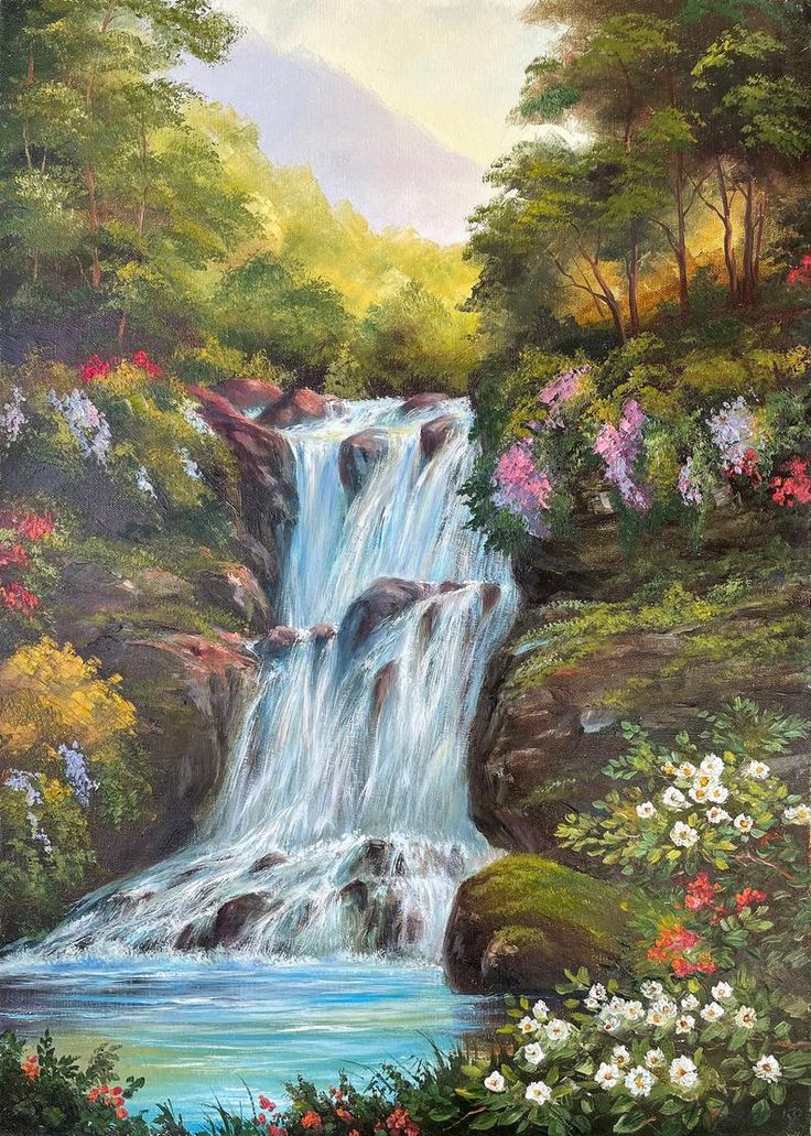 DIY Painting By Numbers | Waterfall View - 40*60cm