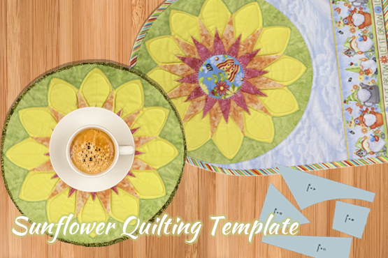 Folded Sunflower Quilting Pattern Template