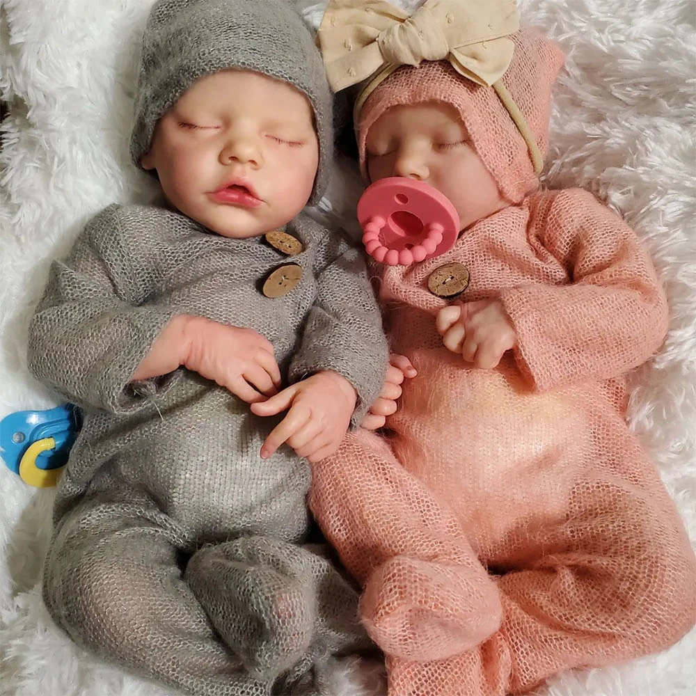 [Reborn Twins Baby] 12 Inches Realistic Reborn Baby Boy and Girl Twins ...