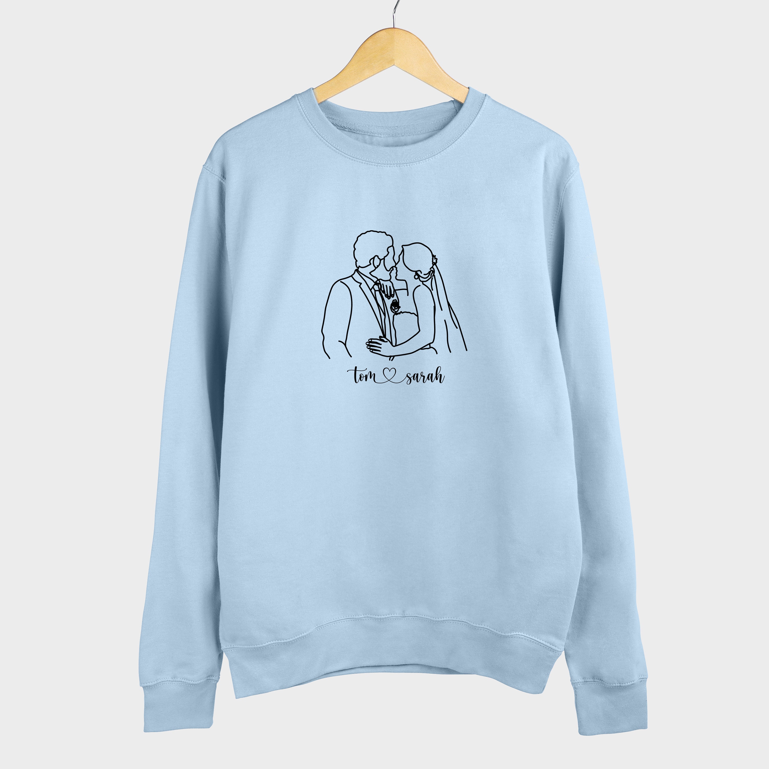 Custom Portrait Outline Embroidered Sweatshirt