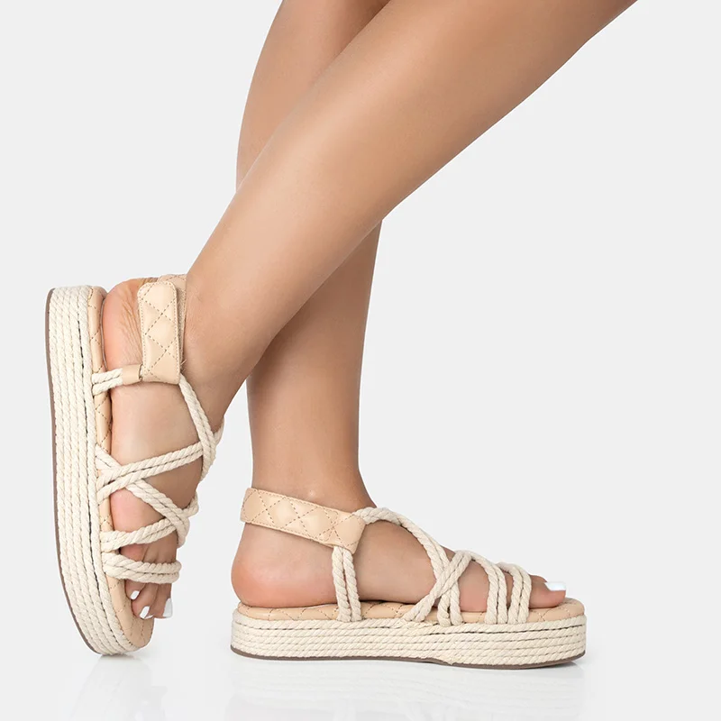 Women's Beige Platform Sandals