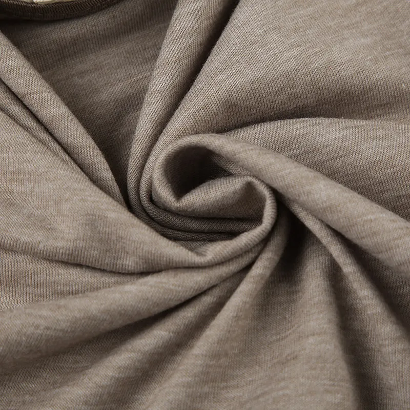 BASIC V-NECK LOW CUT BREASTED LONG SLEEVE TOP