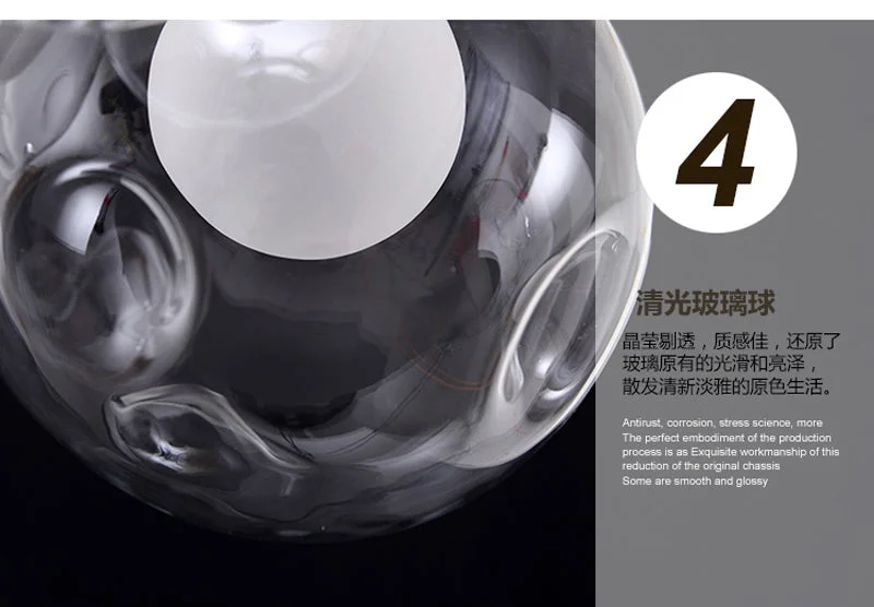 Nordic Modern LED Double-Deck Glass Ball Pendant Lights G4 Bulb Hall Lights