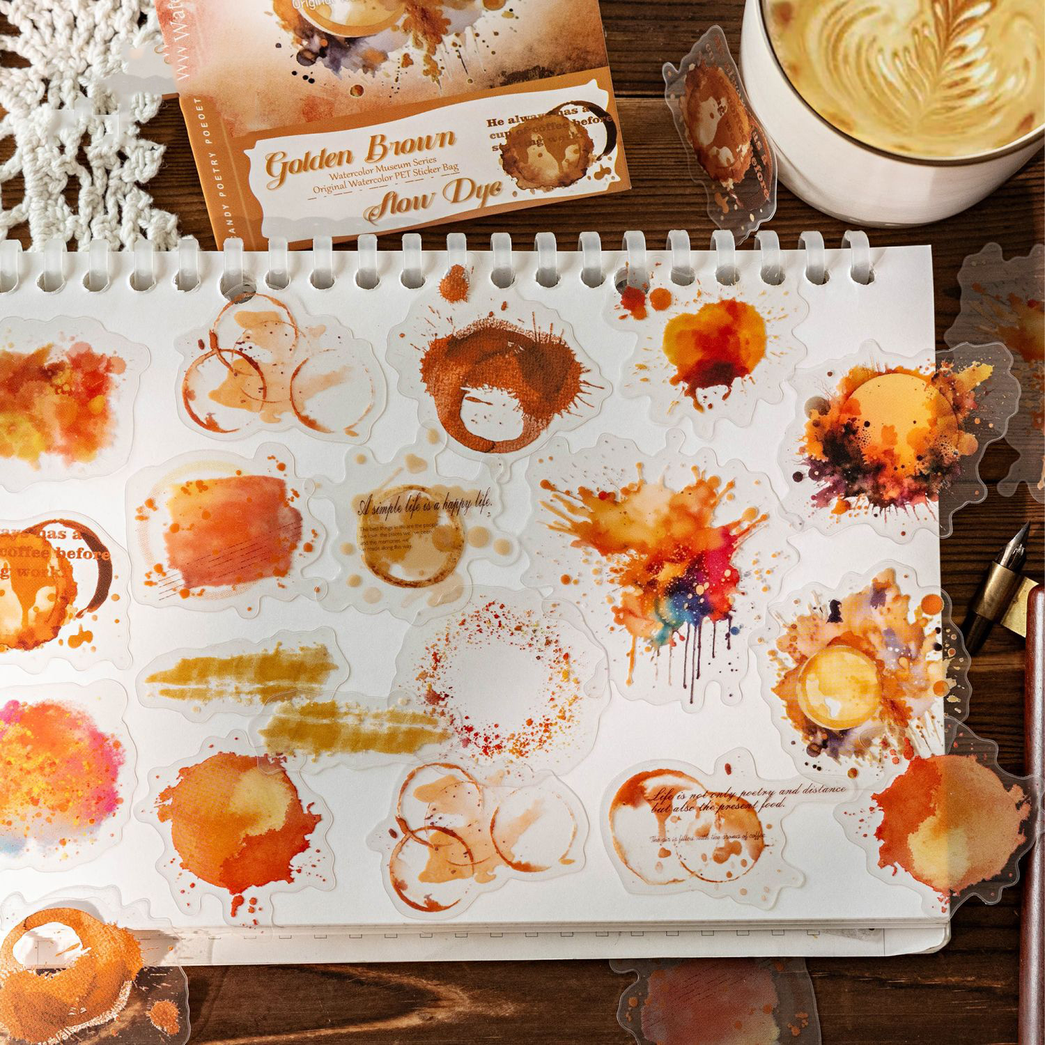 PET Sticker - Watercolor Museum Series Vintage Smudge Pattern Landscape ...