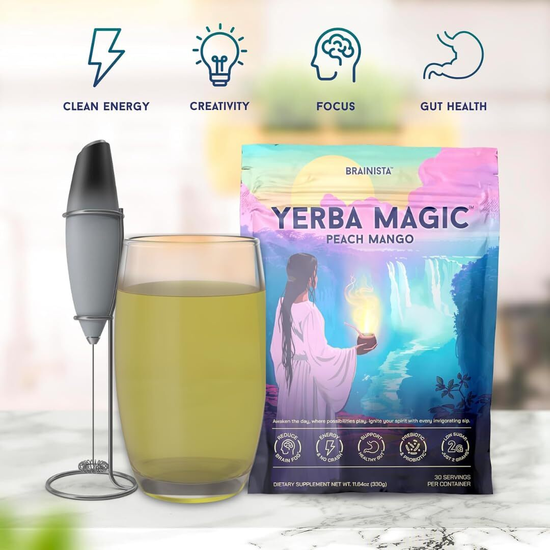 Yerba Magic | Yerba Mate Instant Tea Powder | Peach Mango Flavor | 30 ...