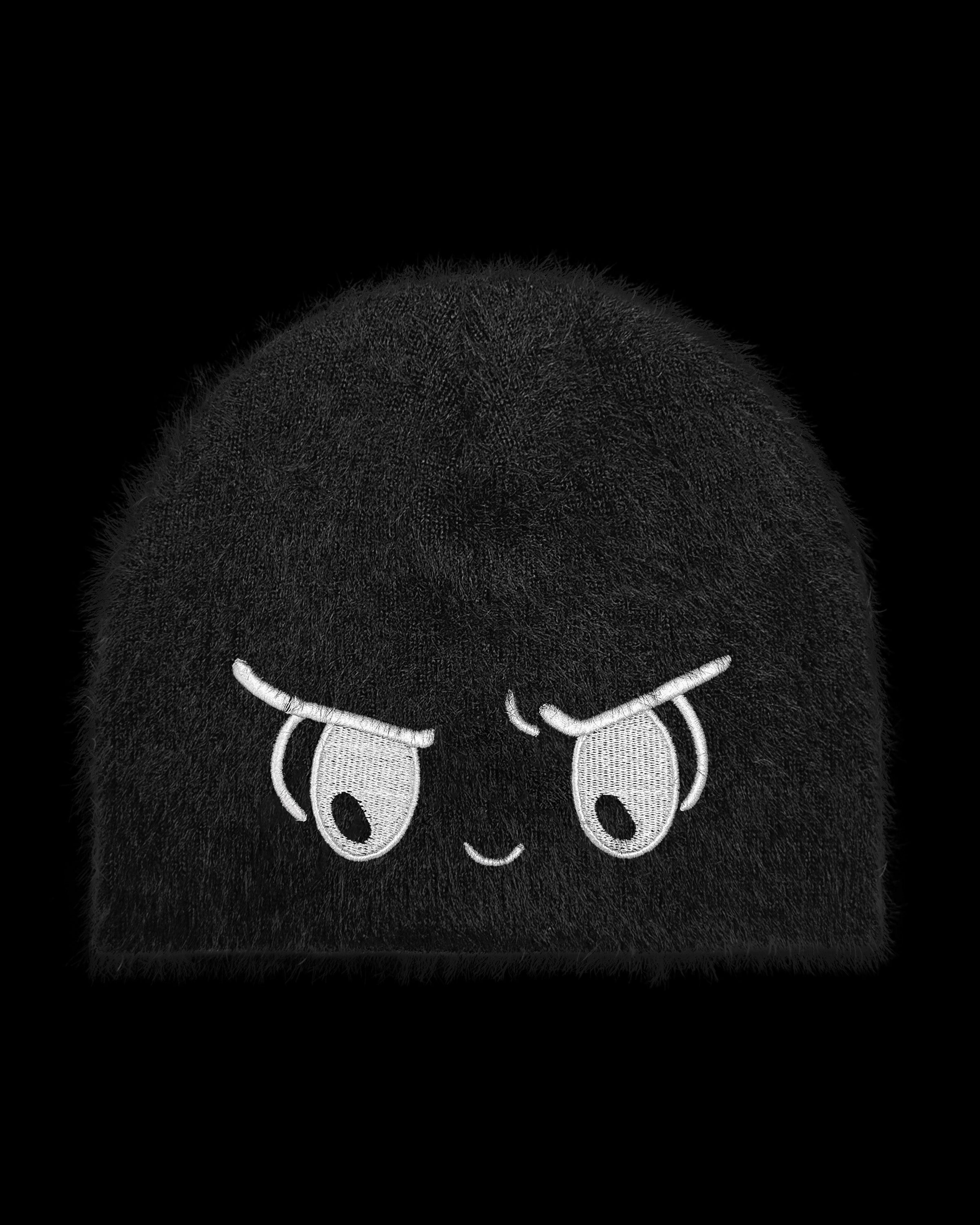 ANIMATED FLUFF BEANIE BLACK