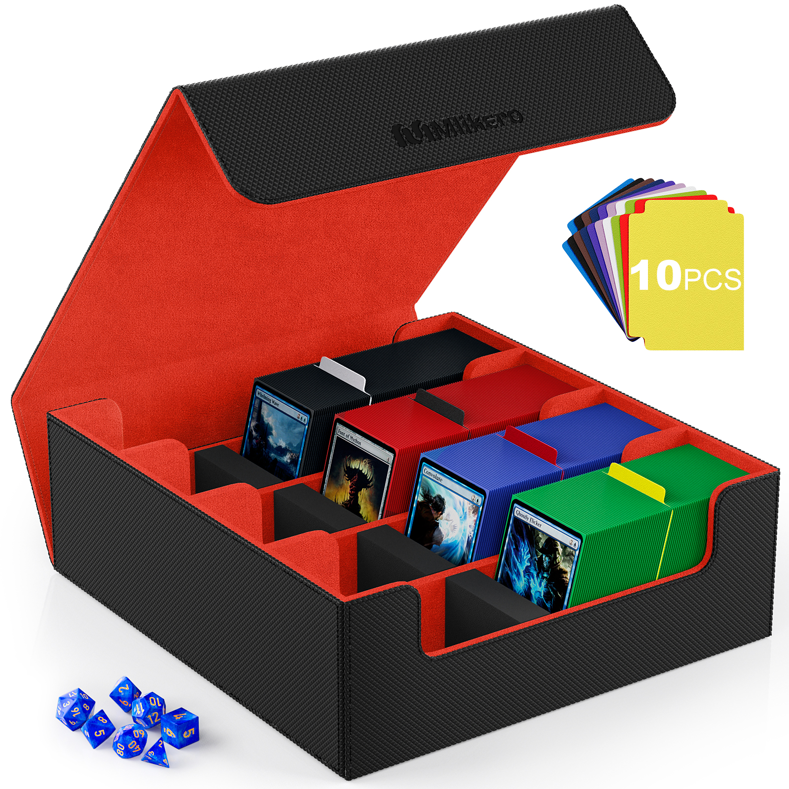 Mlikero Card Deck Case for Trading Cards 2400+, 4 Rows Trading Card ...