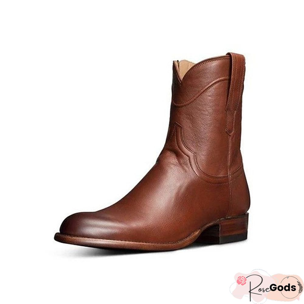 Men's Summer Daily Boots PU Light Brown / Dark Brown / Black