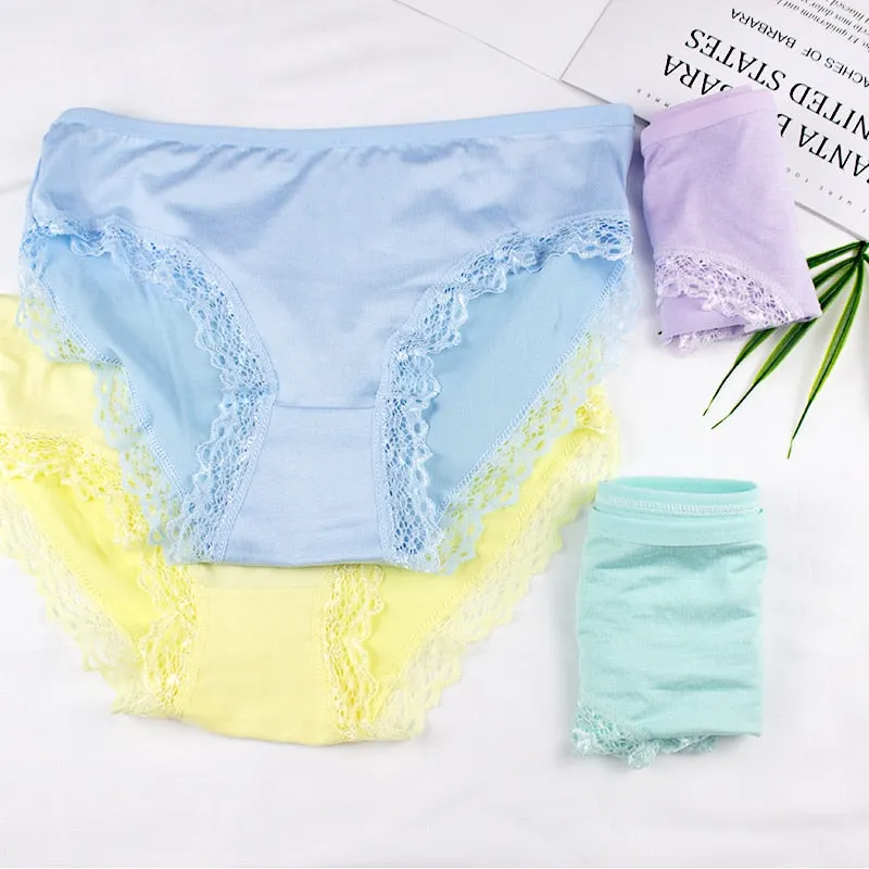 Women's Sexy Panties Lace Cotton Lingerie Briefs Female Underpanties ...