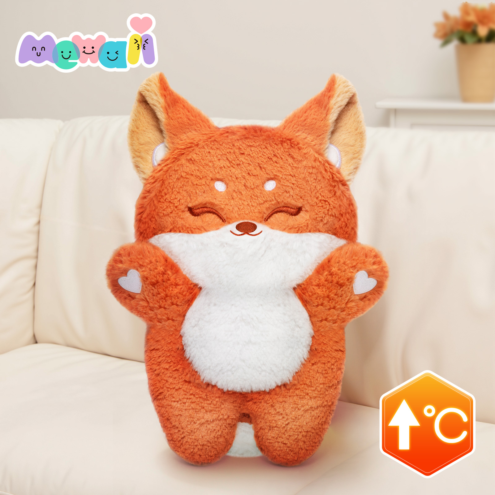 MeWaii MeWaii® Heating Family Orange Fox Kawaii Stuffed Animal ...
