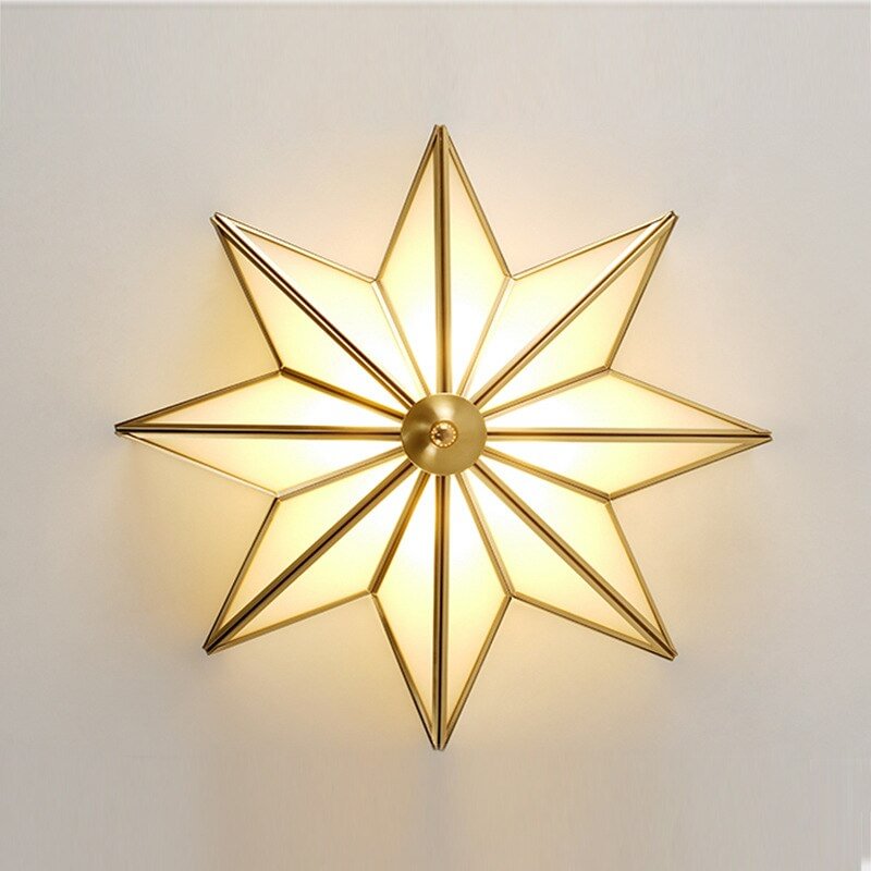 Modern Ceiling Lights Bedroom Copper Lighting Living Led Lamp Star ...