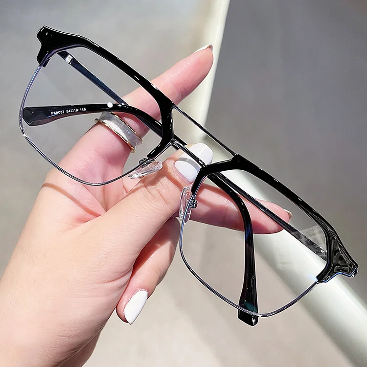 Luxury Ladies Double Beam Myopia Glasses Anti-blue Light Near Sight ...