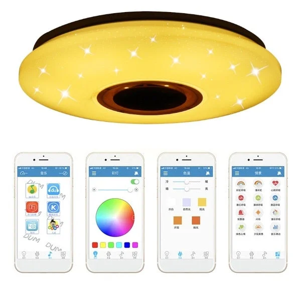 36W Rgb Flush Mount Round Starlight Music Led Ceiling Light Lamp With ...