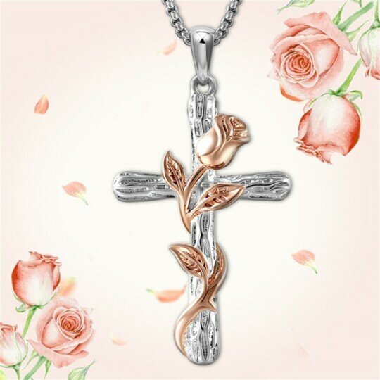 Rose Cross Necklace
