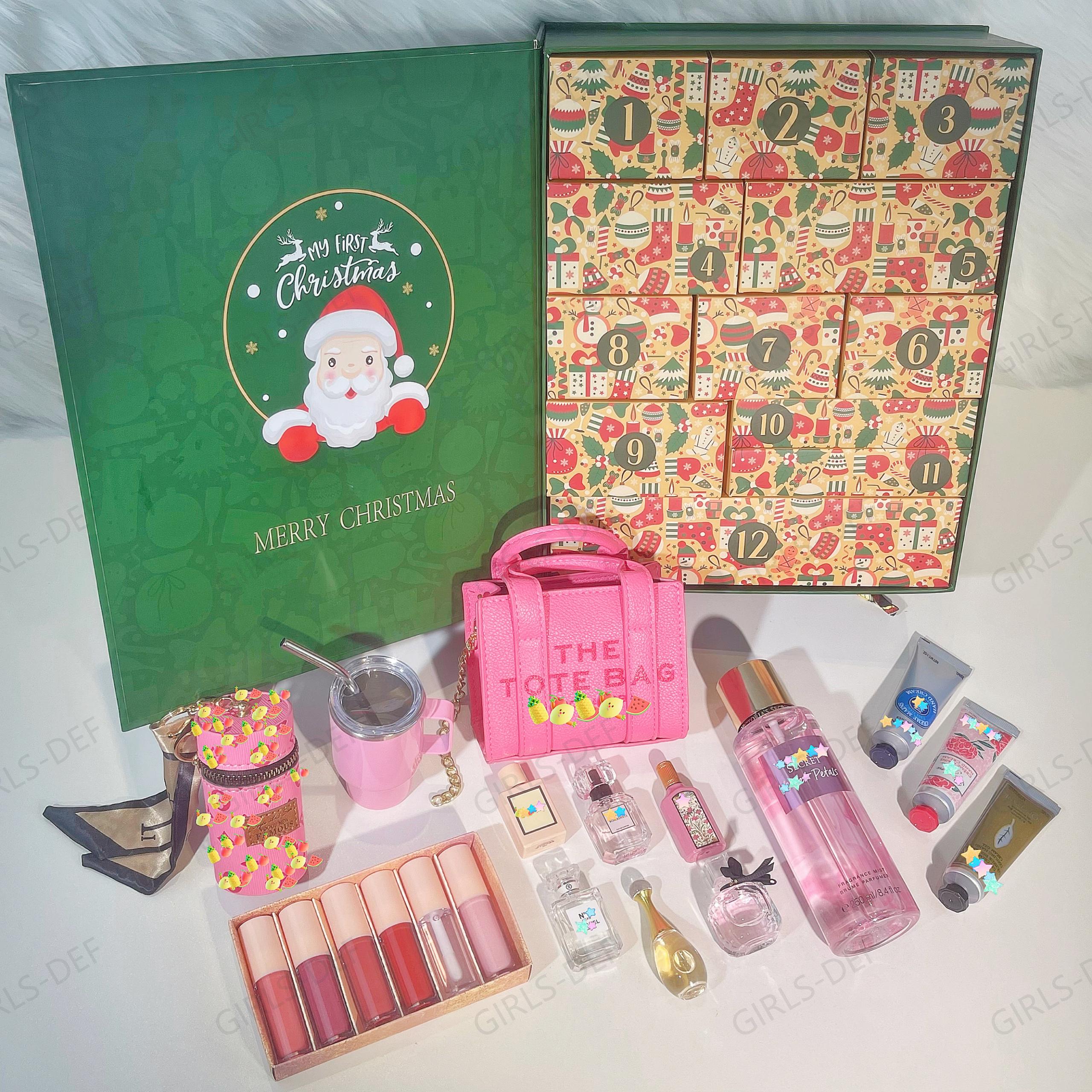 (TOP PICK) Advent Calendar 12 PC Mini Bag and Perfume gift box set