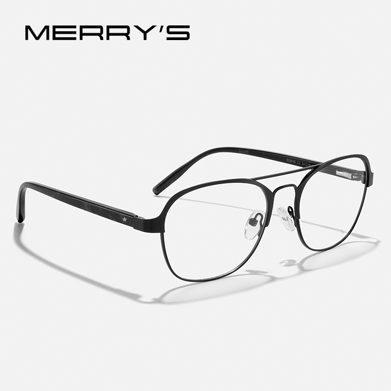 MERRYS DESIGN Titanium Alloy Glasses Frame For Men Women Acetate Legs ...