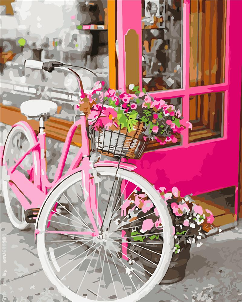 DIY Painting By Numbers | Pink bicycle