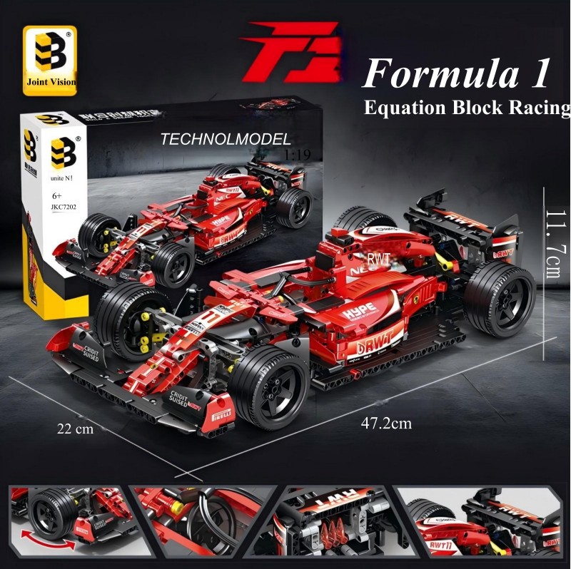 1:10 Formula Racing Car Building Blocks – DIY Sports Car Model Kit ...