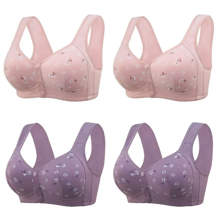 Comfortable And Convemient Front Button Bra 4 Pcs