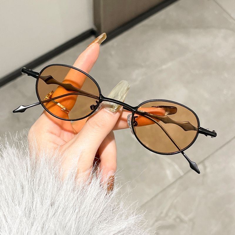 Oval Metal Vintage Sunglasses Men Shades Designer Eyeglasses Luxury ...