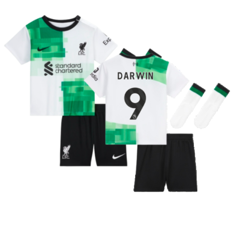 FC Liverpool Darwin Núñez 9 Away Shirt Kit Kids & Junior Mini Kit 2023-2024