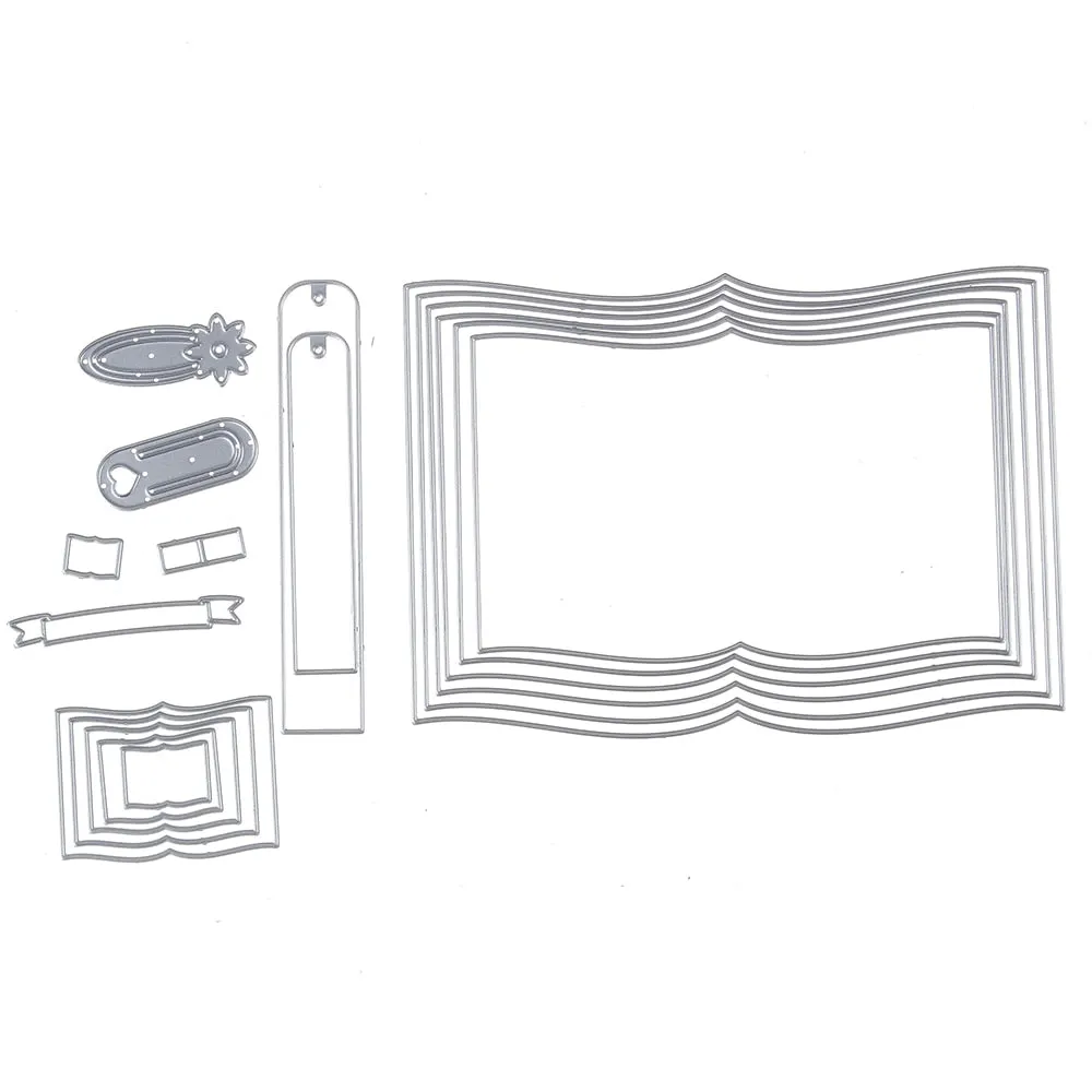 Books Frame Metal Cutting Dies Scrapbooking Album Paper Craft Stencil ...