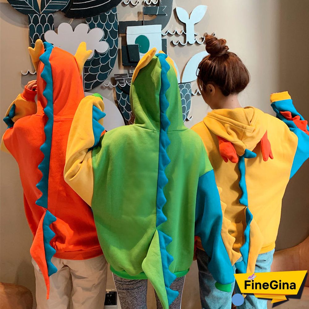 FineGina BFF Matching Best Friends Dinosaur Hoodie