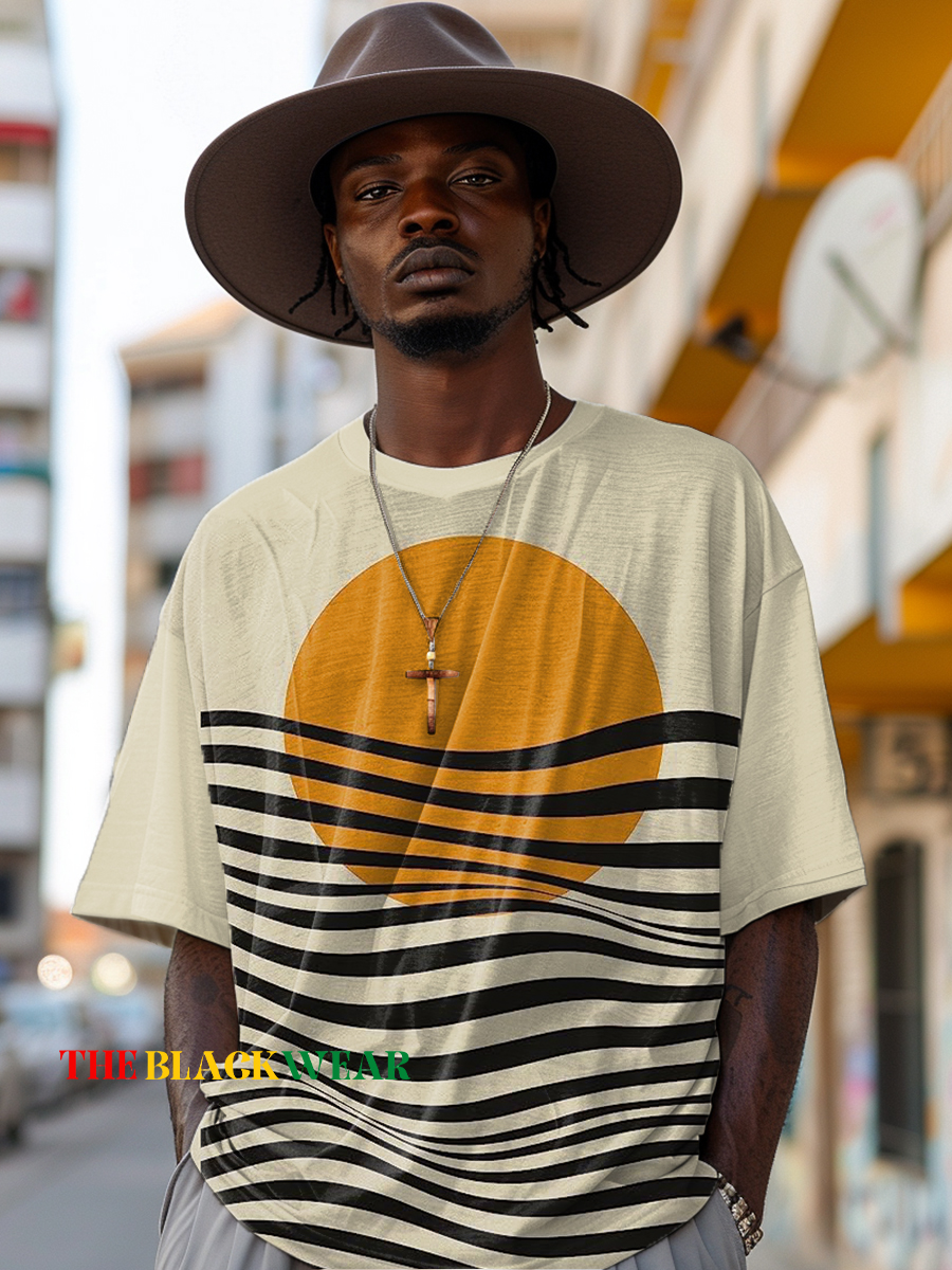 Sun Rising Geometric Art Print T-shirt