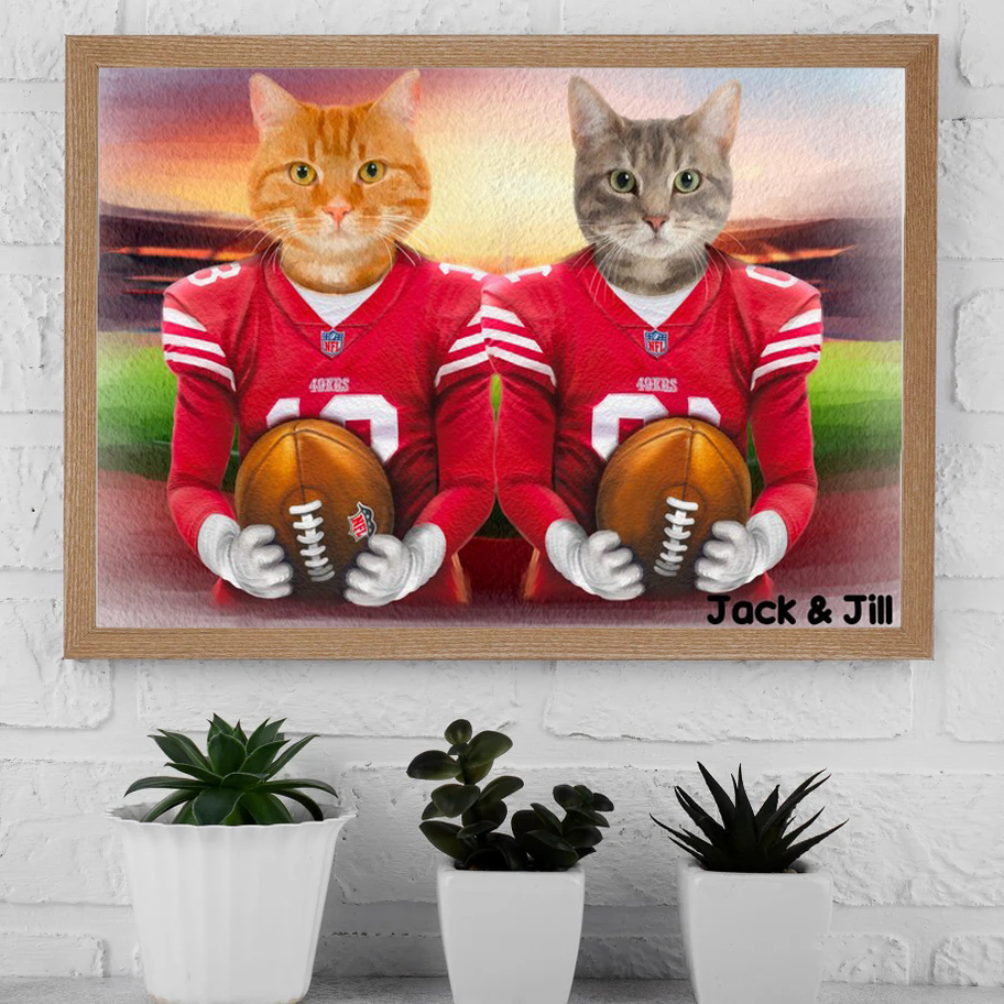 Custom NFL Pet Portrait From Photo Football Jersey Canvas Poster ...