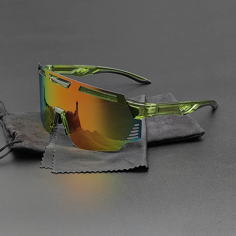 Rimless Cycling Sunglasses 2024 UV400 Lenses Road Bike Glasses Men ...