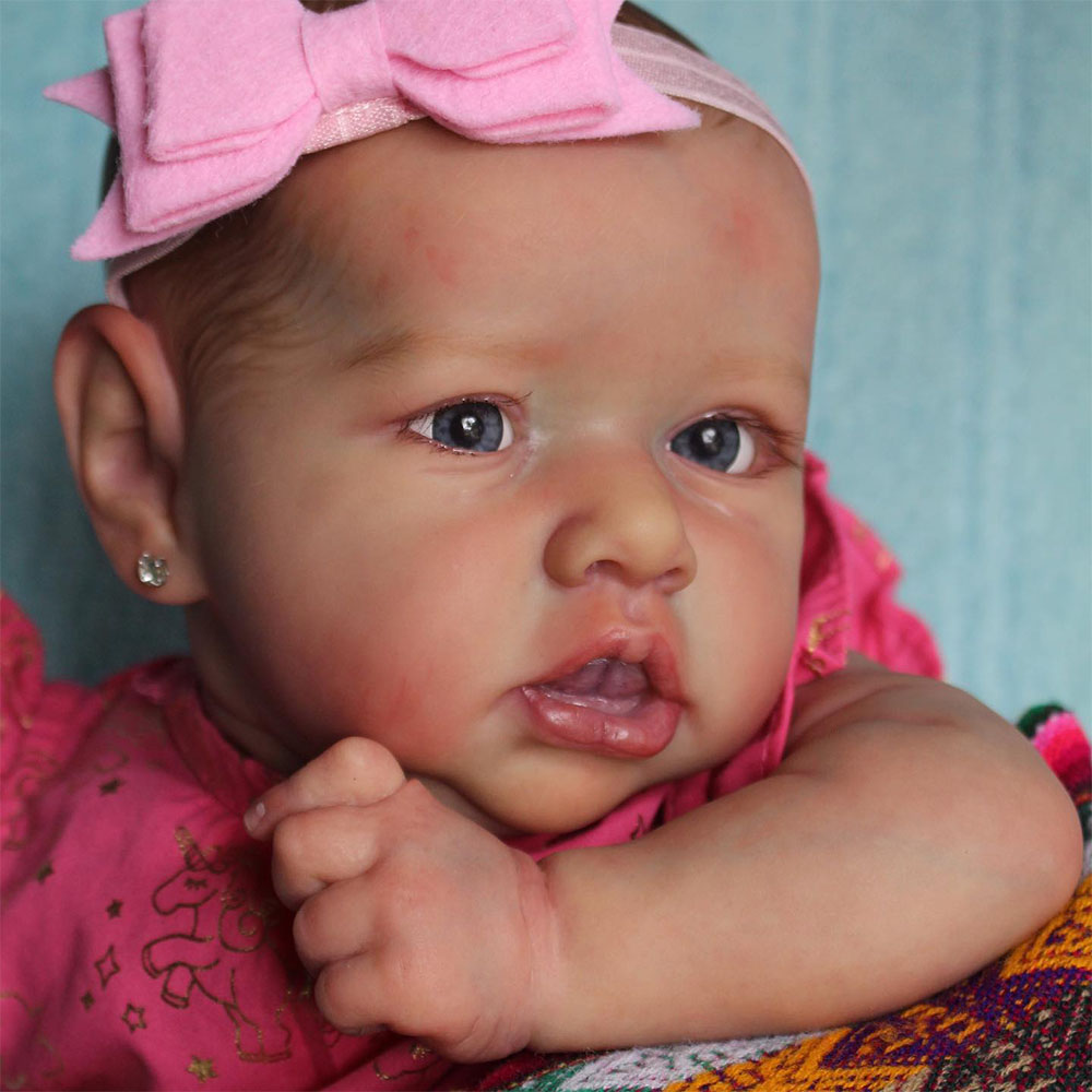 20" Lifelike Reborn Painted Hair Girl Baby Doll Named Amadser with ...