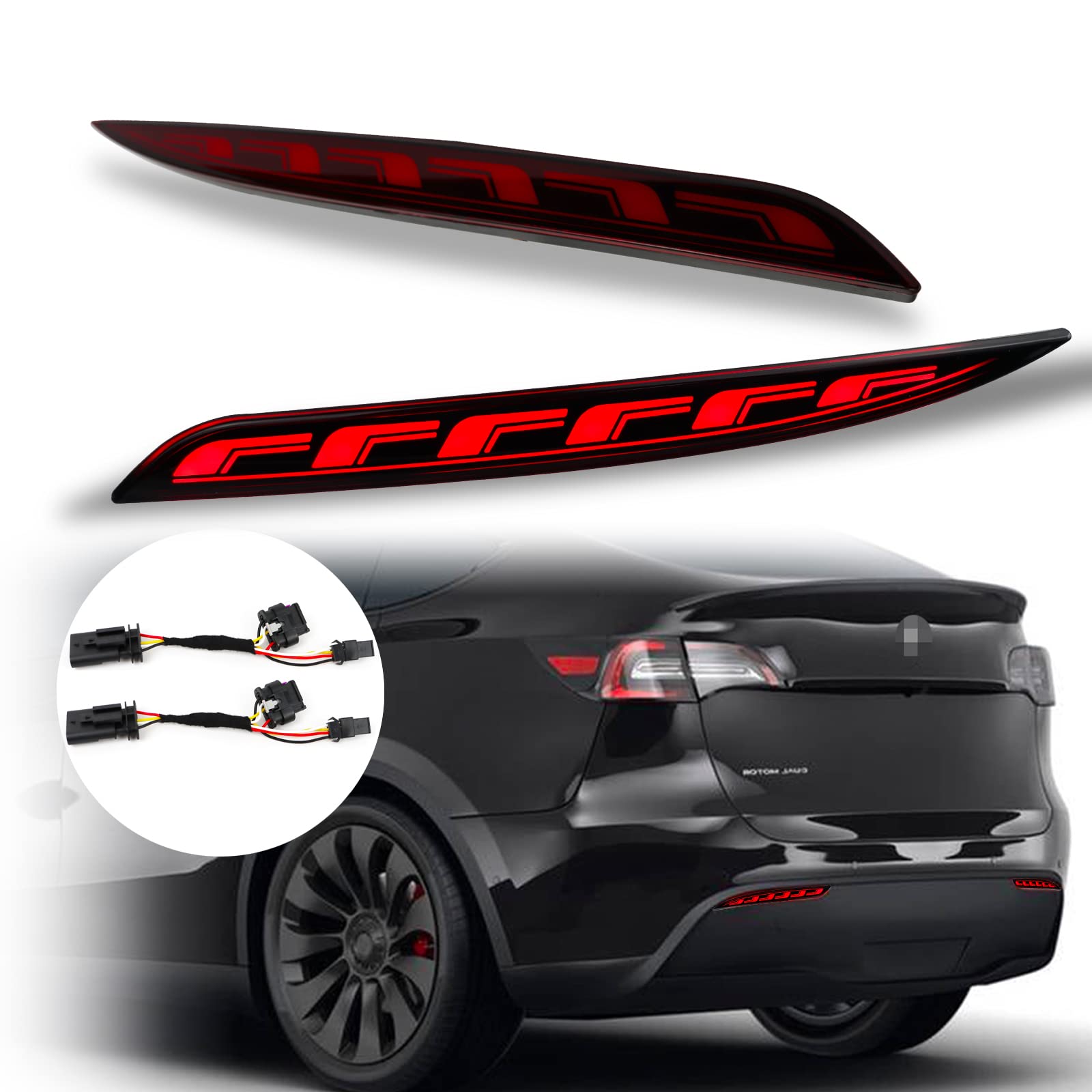Tesla Model 3/Y A8 Style Rear Bumper Reflectors Tail Light | TESLASY