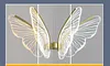 Led Iron Butterfly Three Color Dimming Glass Chandelier