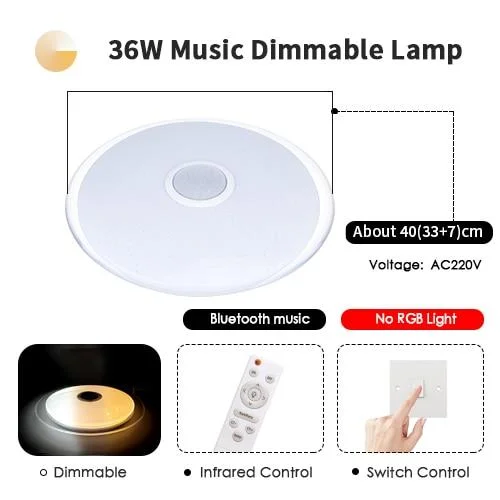 Led Ceiling Light RGB Dimmable 36W 40W Smart APP Control Bluetooth ...