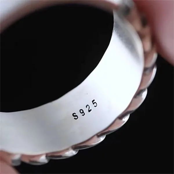 Sterling Silver Vintage Good Luck Dragon Scale Ring
