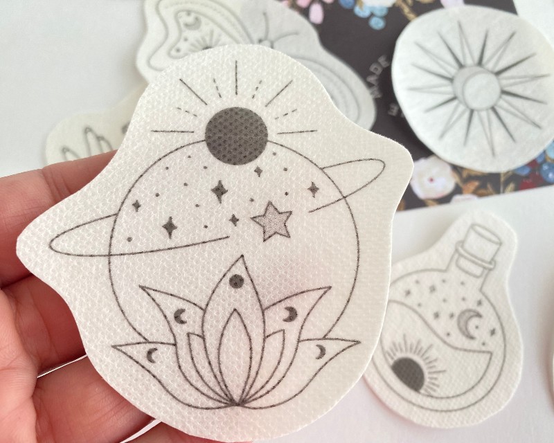 Water Soluble Moons and magic Embroidery Pattern，Peel and Stick ...
