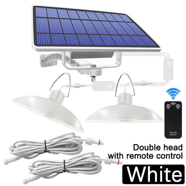 Double Head Solar Pendant Light Outdoor Indoor Solar Lamp With Line ...