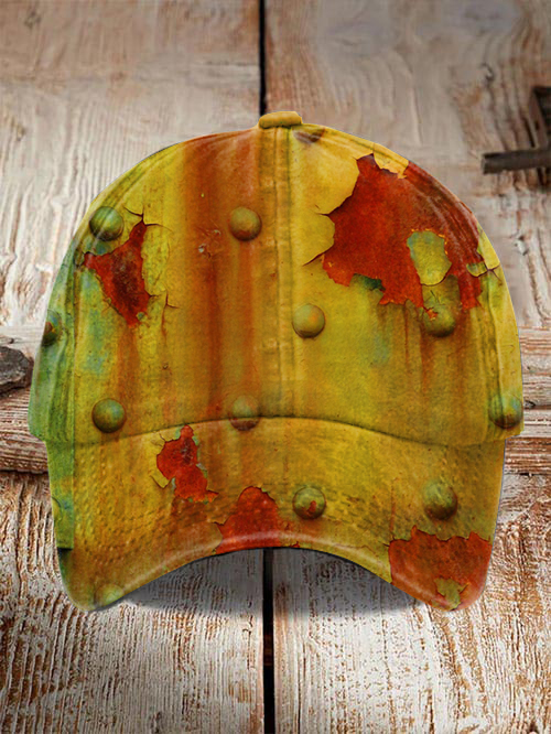 Vintage Distressed Rust Print Baseball Cap