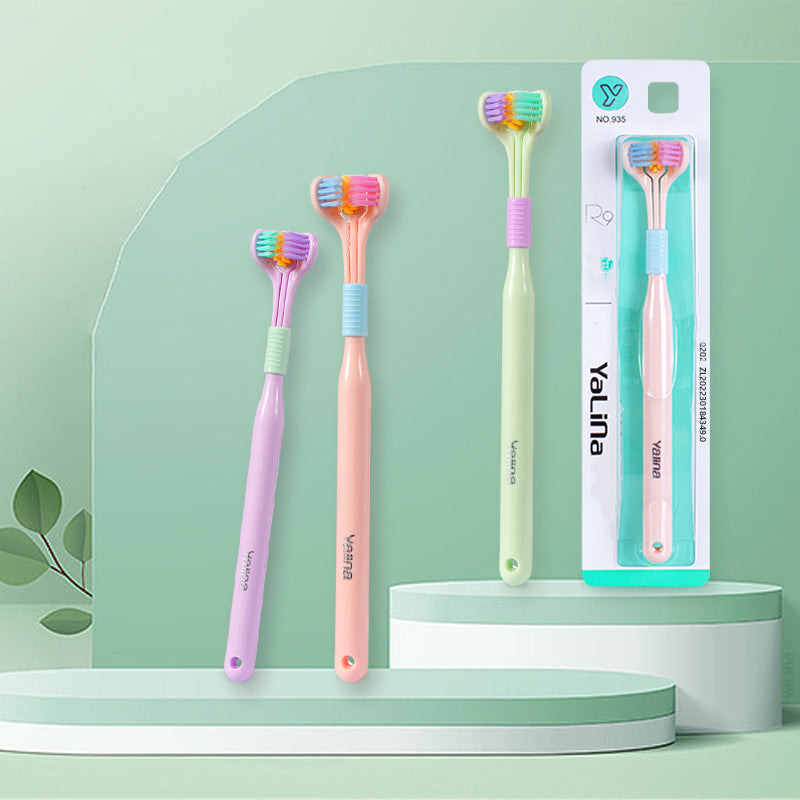 Three-Sided Toothbrush Ice Cream Color Three-Head U-Shaped Mouthguard ...
