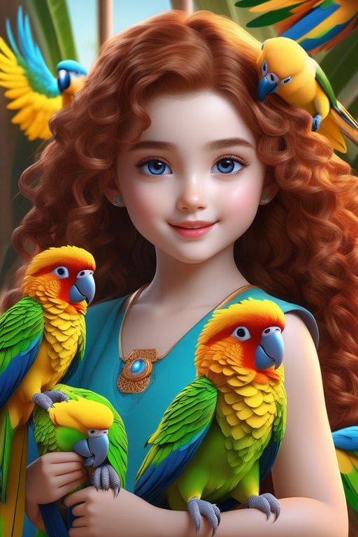 Parrot Girl (velvet cloth) AB drill full round/square diamond painting