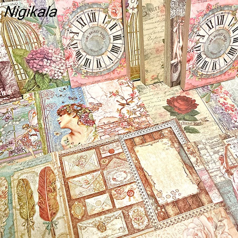 Nigikala 5 Styles of 100 sheets vintage patterned paper Scrapbooking ...