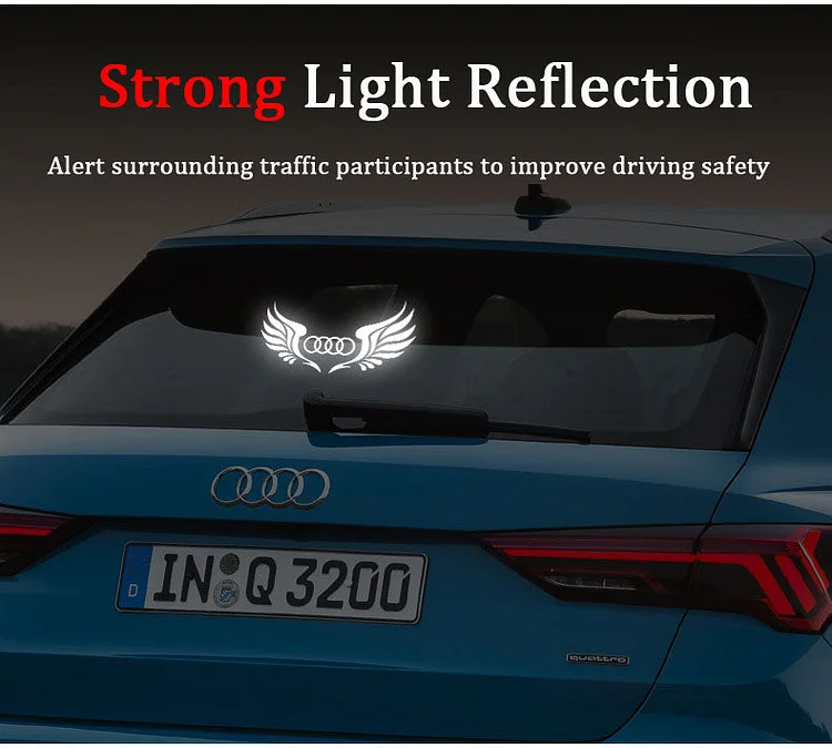 3D Angel Wings Colorful Laser Reflective Car Stickers 4PCS