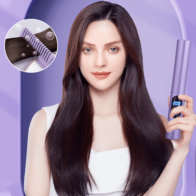 Mini Cordless Hair Straightening Curl Comb