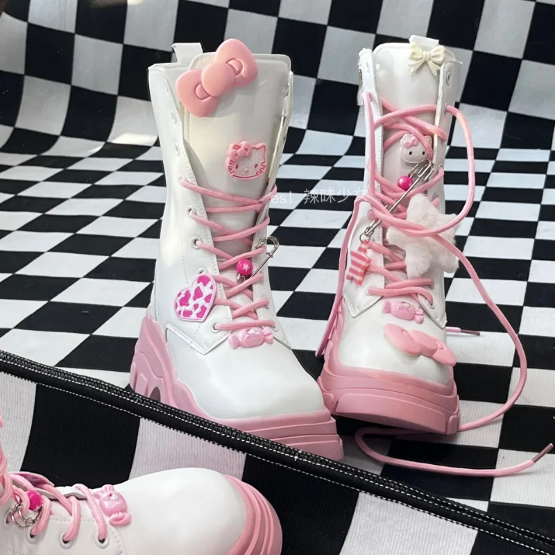 Cute Pink Kitty Boots