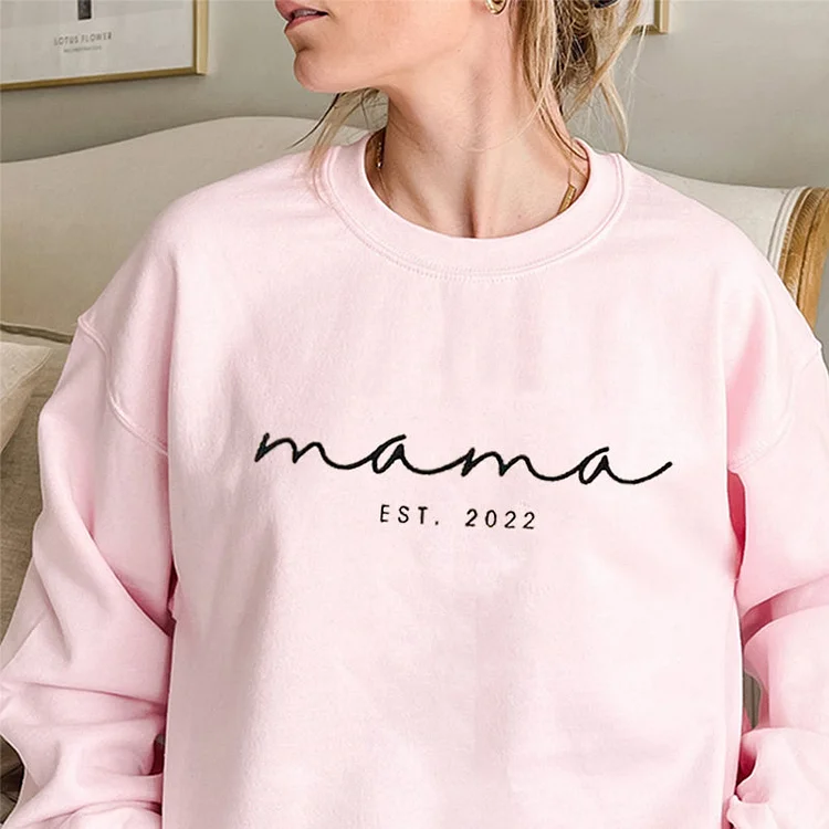 Personalized Mama Est Sweatshirt with Child's Name on Sleeve,Mothers ...